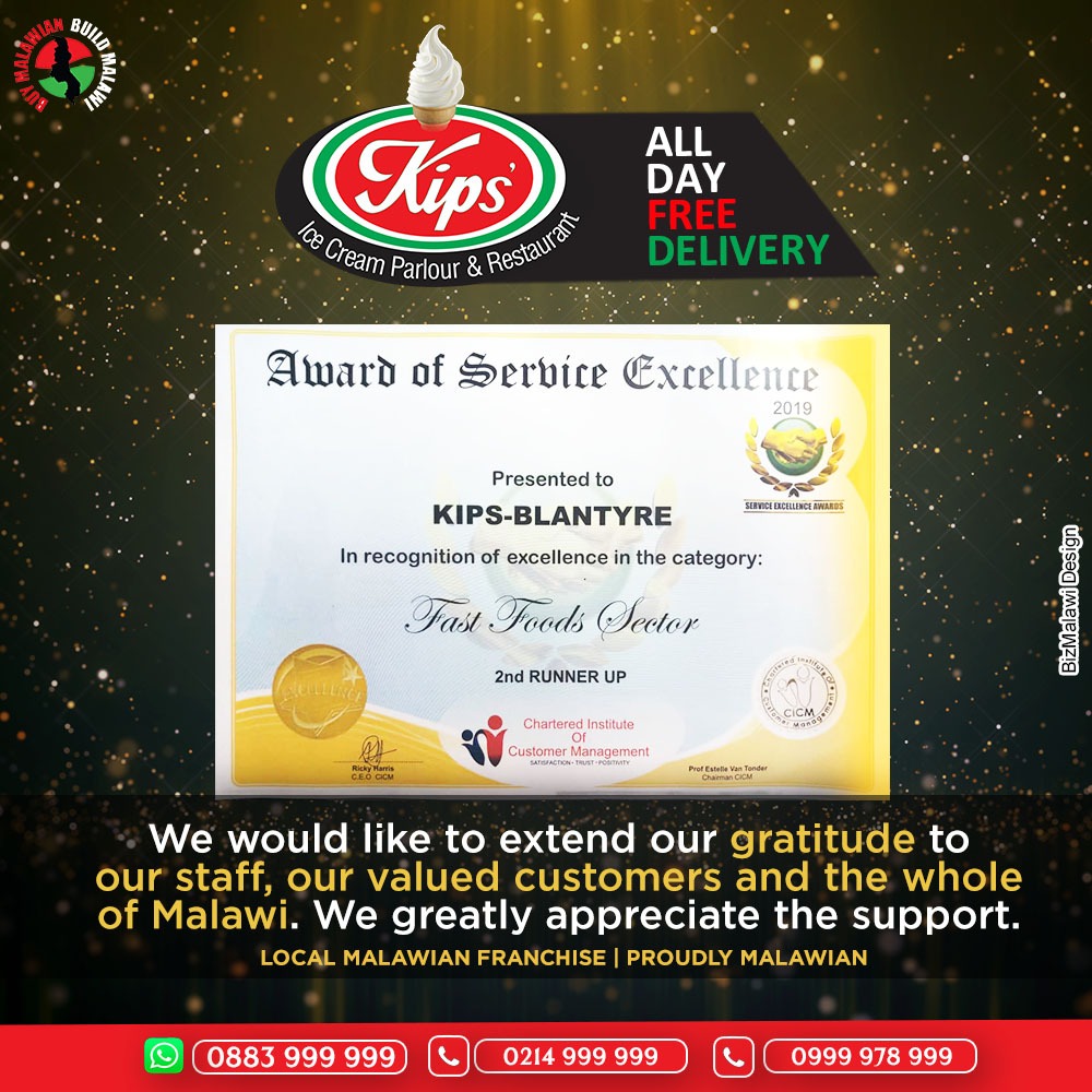 KIPS BLANTYRE WINS EATERY AWARD - Malawi's Largest Online Directory ...