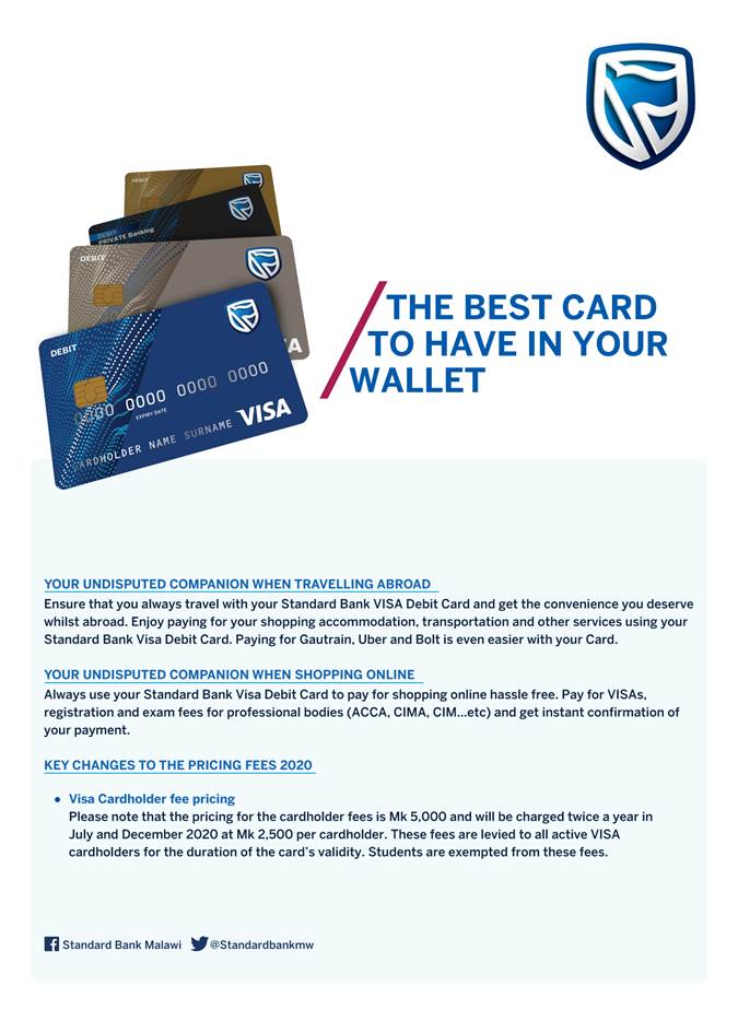 STANDARD BANK REVISES VISA CARDHOLDER FEES - Malawi's Largest Online ...